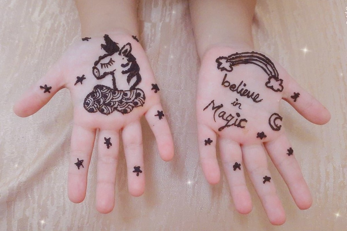 Easy and Simple Mehndi Designs for Kids Little Hands